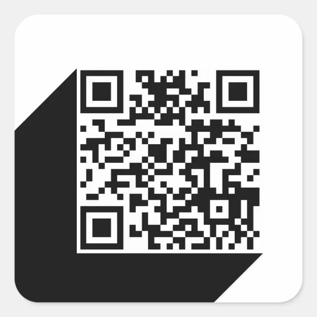 Modern Minimalist QR Code Square Sticker | Zazzle