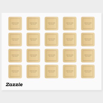 Modern Minimalist Real Estate Golden Square Sticker | Zazzle