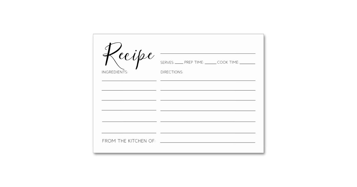 Modern Minimalist Recipe Cards Bridal Shower | Zazzle