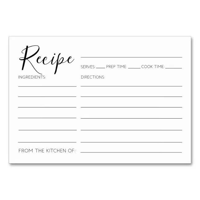 Modern Minimalist Recipe Cards Bridal Shower | Zazzle