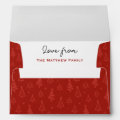 Modern Minimalist Red Festive Christmas Tree Envelope | Zazzle