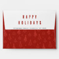Modern Minimalist Red Festive Christmas Tree Envelope | Zazzle