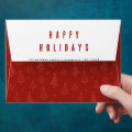 Modern Minimalist Red Festive Christmas Tree Envelope | Zazzle