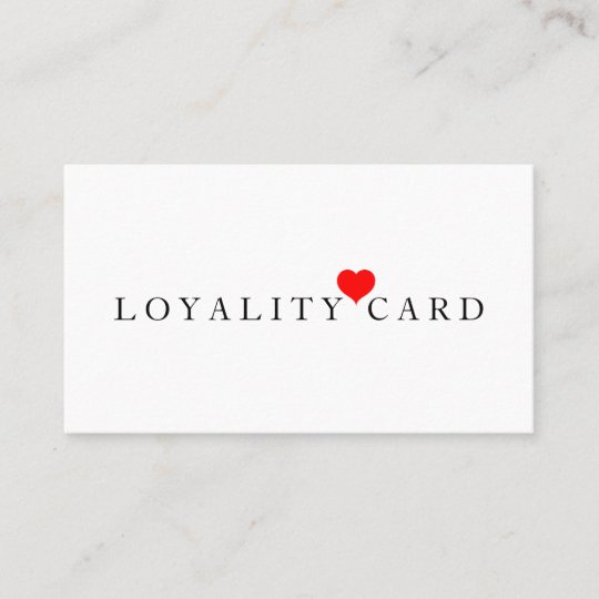 Modern Minimalist Red Heart Loyalty Card | Zazzle.com