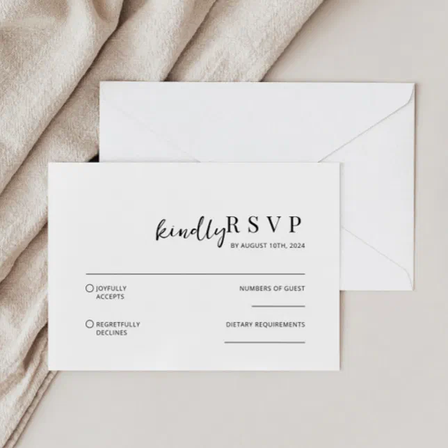 Modern Minimalist RSVP Card | Zazzle