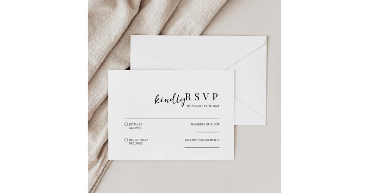 Modern Minimalist RSVP Card | Zazzle