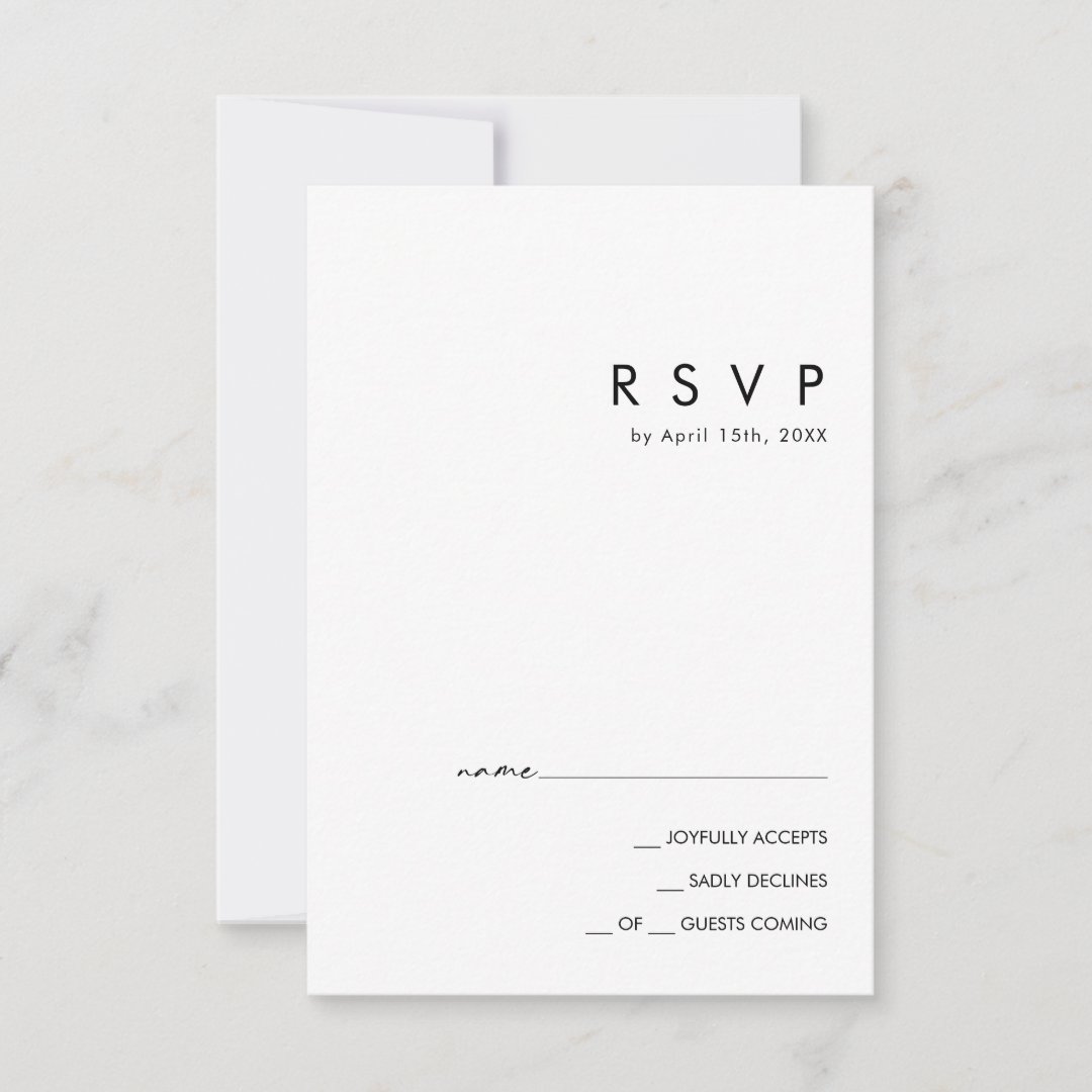 Modern Minimalist RSVP Card | Zazzle