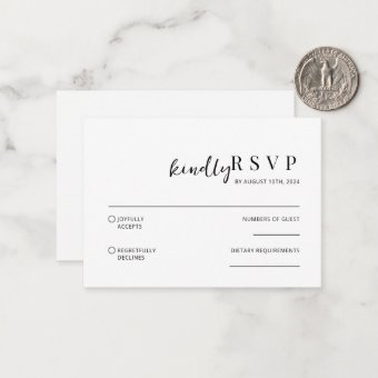 Modern Minimalist RSVP Card | Zazzle