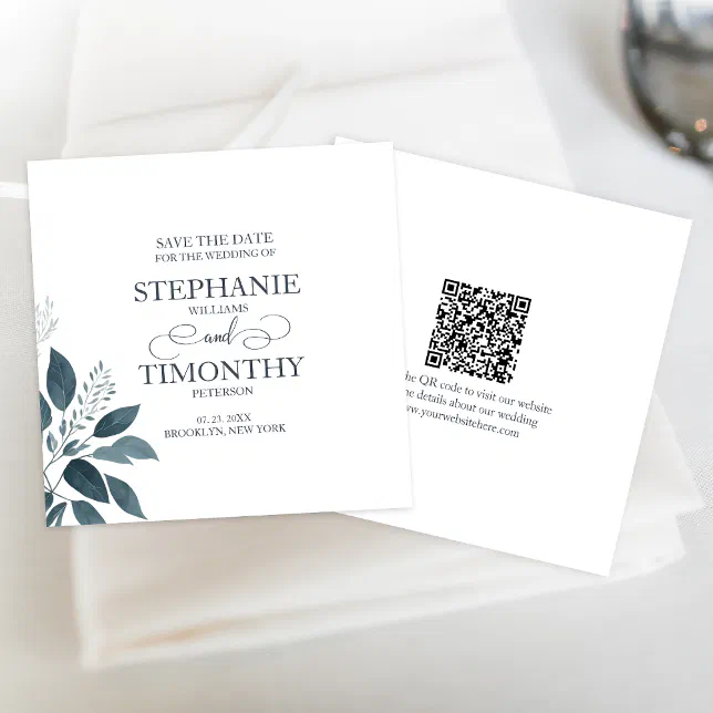 Modern Minimalist Save The Date QR Code Wedding Invitation | Zazzle