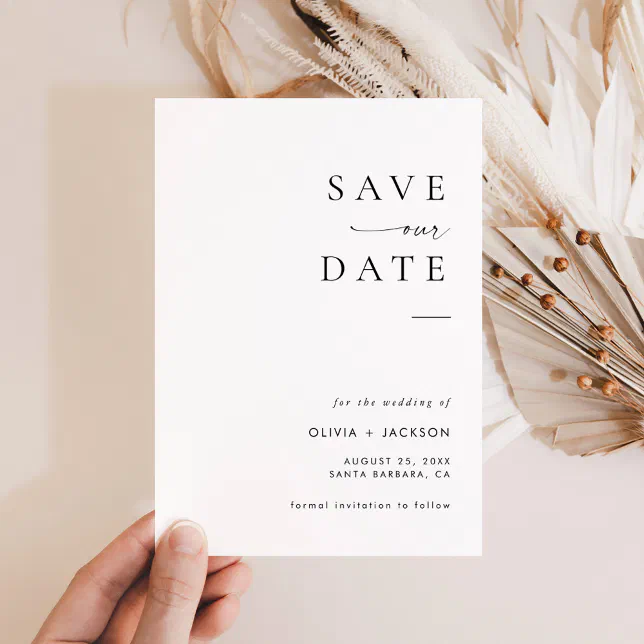Modern Minimalist Save the Date, Save the Date Invitation | Zazzle