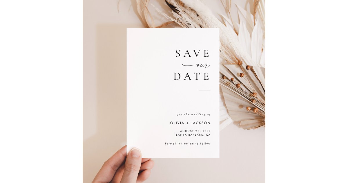 Modern Minimalist Save the Date, Save the Date Invitation | Zazzle