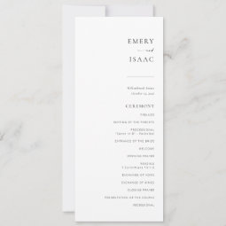 Modern Minimalist Script Chic Wedding Program | Zazzle