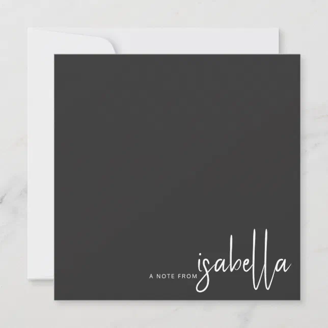 Modern Minimalist Script Name Note From Black | Zazzle