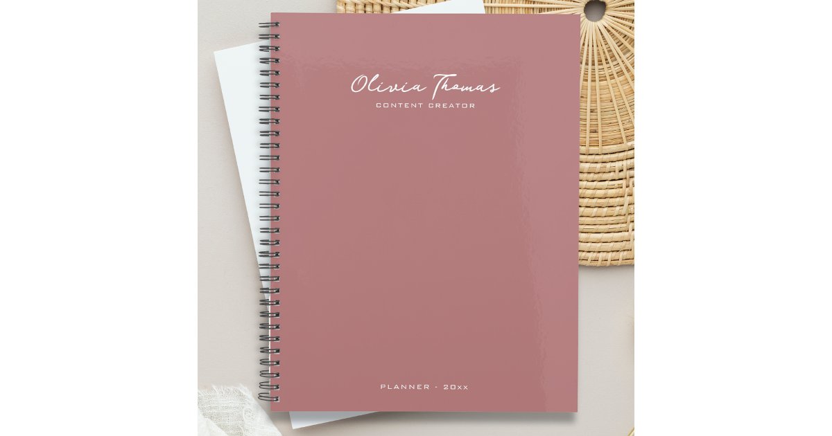 Modern Minimalist Script Personalized Boho Planner | Zazzle