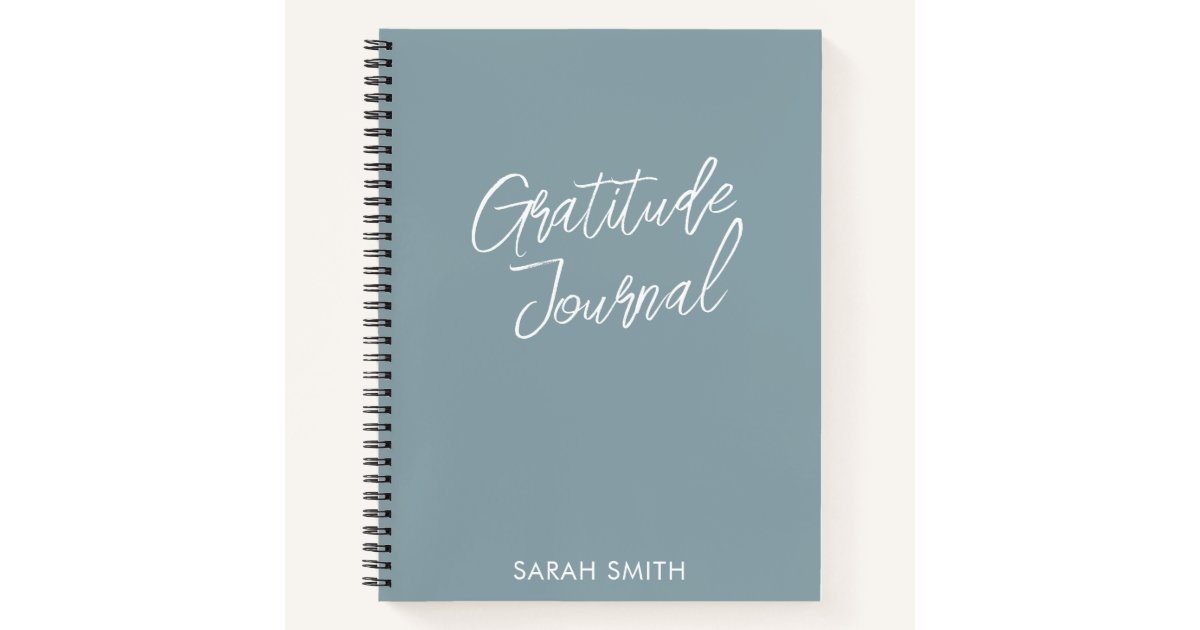 Modern Minimalist Script Personalized Gratitude Notebook | Zazzle