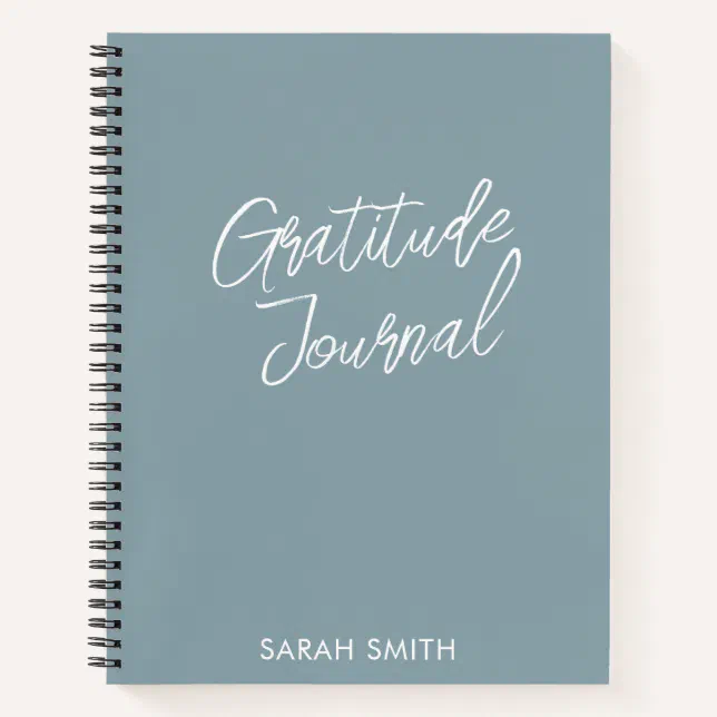 Modern Minimalist Script Personalized Gratitude Notebook | Zazzle