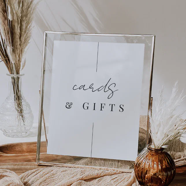 Modern Minimalist Script Wedding Cards & Gifts Poster | Zazzle