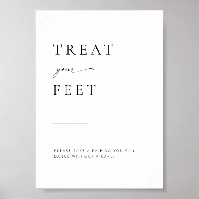 Modern Minimalist Script Wedding Dancing Feet Sign | Zazzle