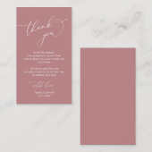 Modern Minimalist Script, Wedding Thank you Enclosure Card | Zazzle