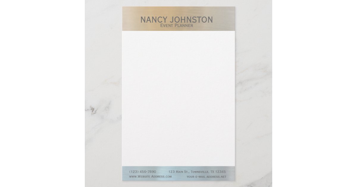 Modern Minimalist Silver Reflection Stationery | Zazzle