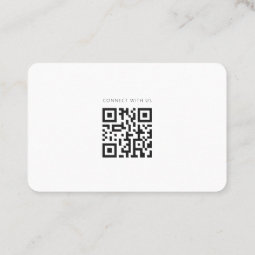 Modern Minimalist Simple Chic Logo Scan QR Code Business Card | Zazzle