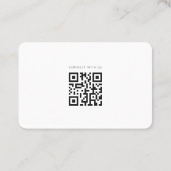 Modern Minimalist Simple Chic Logo Scan QR Code Business Card | Zazzle
