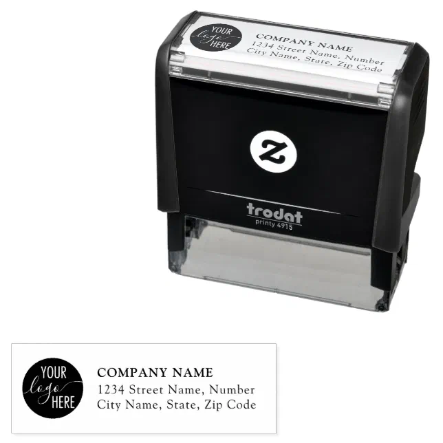 Modern Minimalist Simple Company Logo Self-inking Stamp | Zazzle