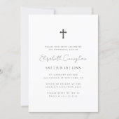 Modern Minimalist Simple Cross Memorial Funeral Invitation | Zazzle