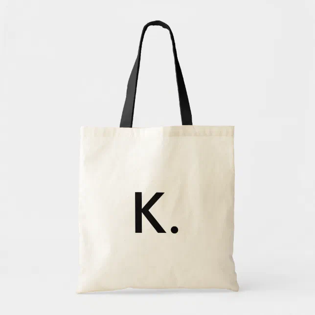 Modern Minimalist Simple Custom Initial Monogram Tote Bag | Zazzle
