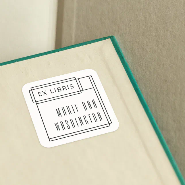 Modern Minimalist Simple Ex Libris Bookplate | Zazzle