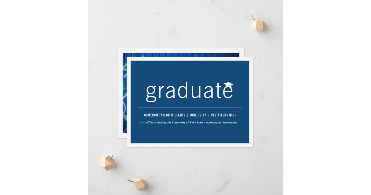 Modern Minimalist Simple Graduate Graduation Photo Announcement | Zazzle