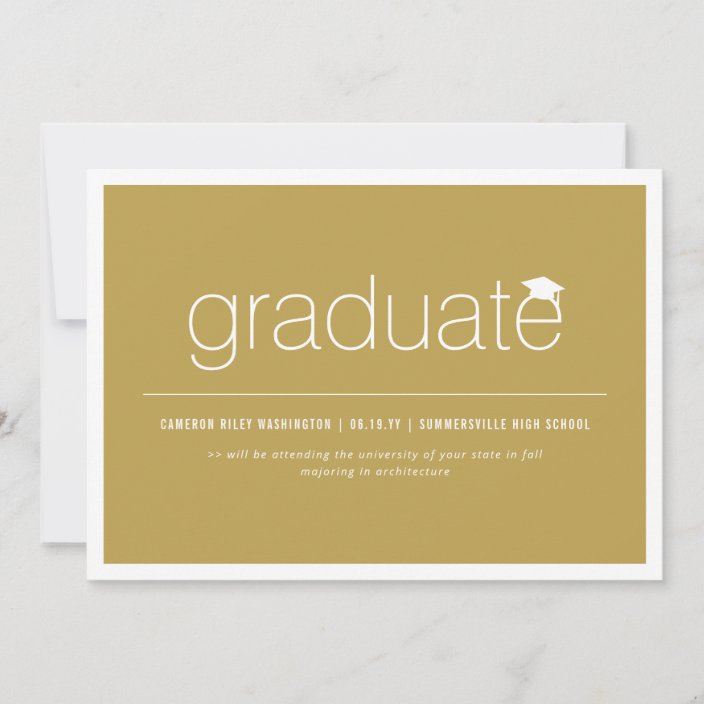 Modern Minimalist Simple Graduate Photo Graduation Announcement ...