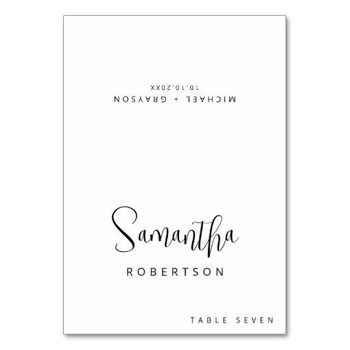 Modern Minimalist Simple Guest Name Place Card | Zazzle