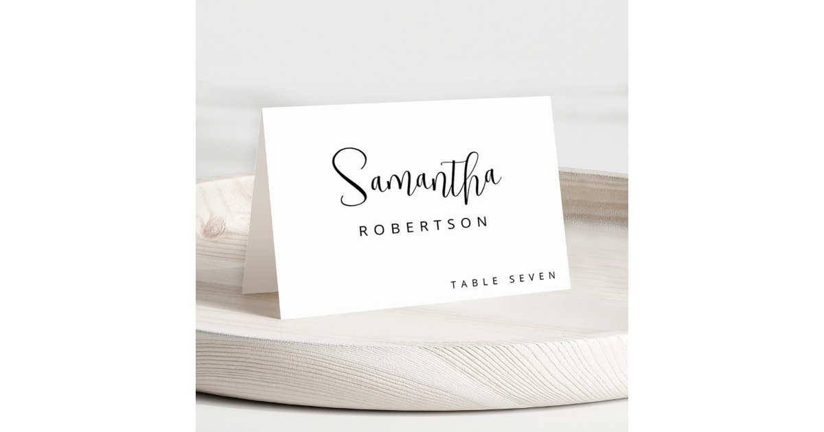 Modern Minimalist Simple Guest Name Place Card | Zazzle