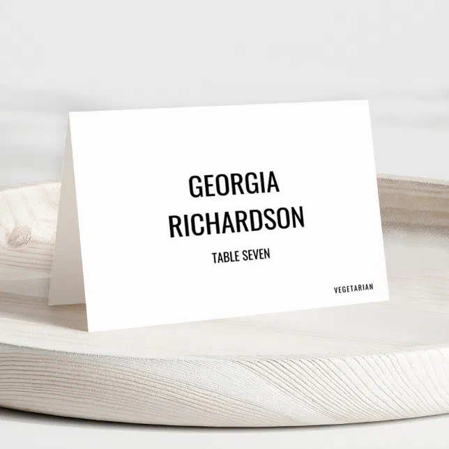 Modern Minimalist Simple Guest Name Place Card | Zazzle