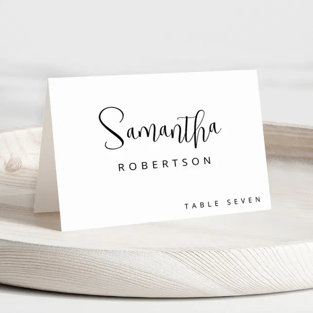 Modern Minimalist Simple Guest Name Place Card | Zazzle