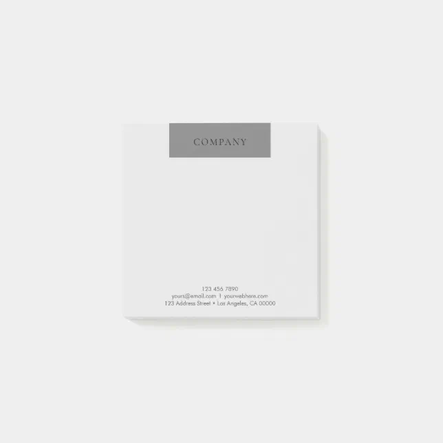 Modern Minimalist Simple Layout Typo Black & Grey Post-it Notes | Zazzle
