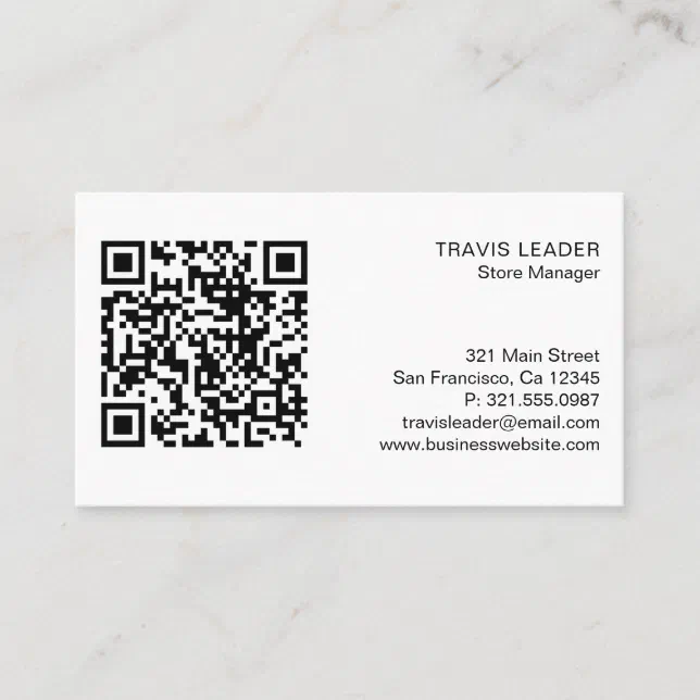 Modern Minimalist Simple Professional Logo QR Code Business Card | Zazzle