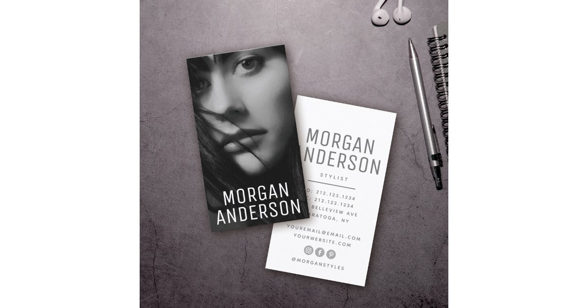 Modern Minimalist Simple Professional Photo Business Card | Zazzle
