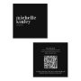 Modern minimalist simple QR code personal black Square Business Card ...