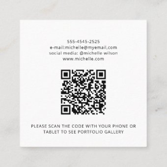 Modern minimalist simple QR code personal Square Business Card | Zazzle