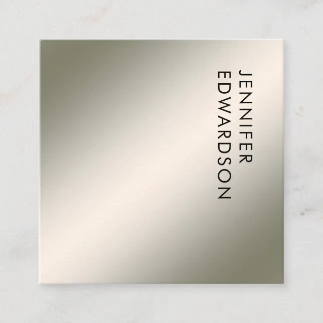 Modern minimalist simple silver white professional square business card ...