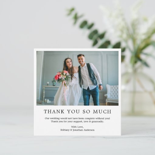 Modern Minimalist Simple Square So Much Thank You Card | Zazzle