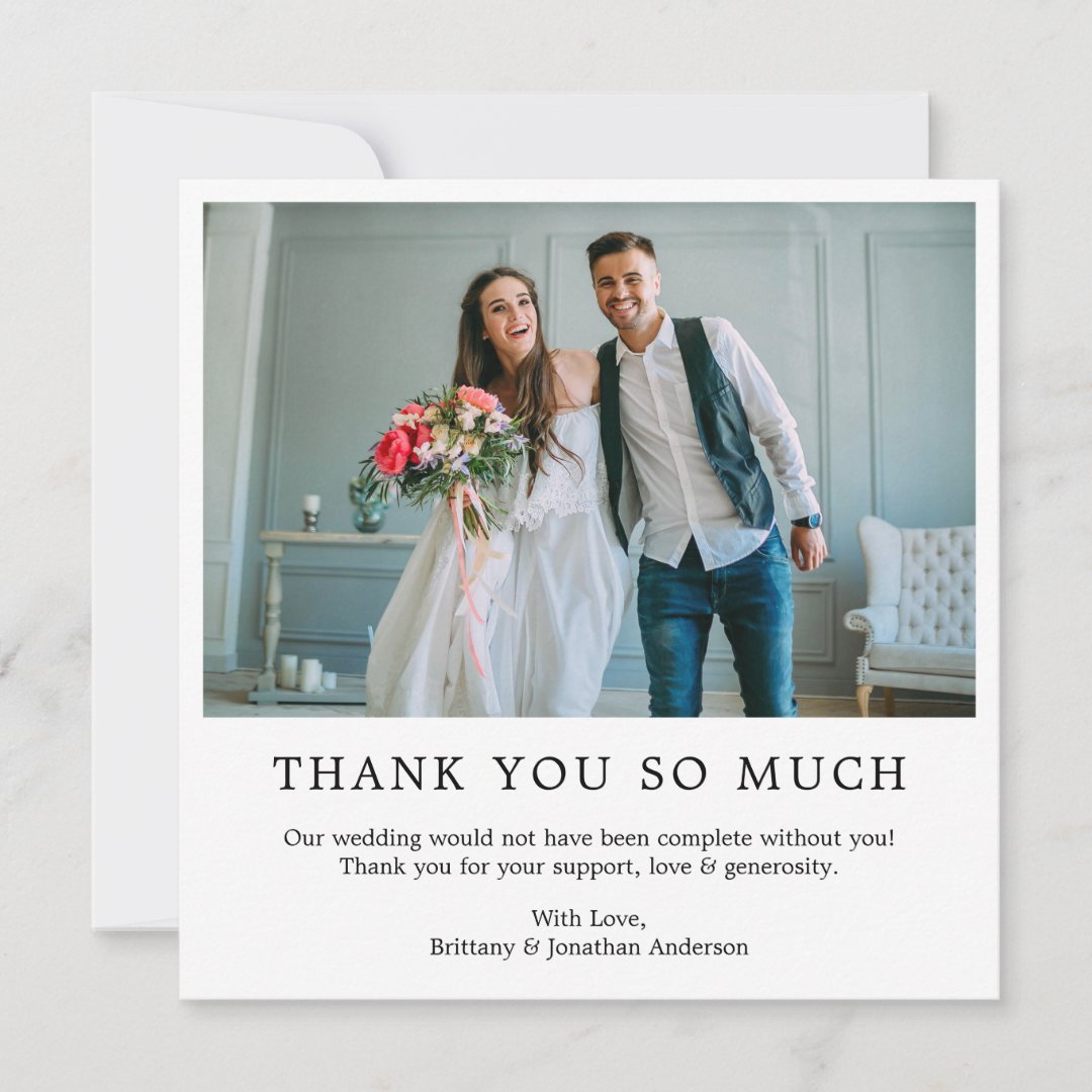 Modern Minimalist Simple Square So Much Thank You Card | Zazzle
