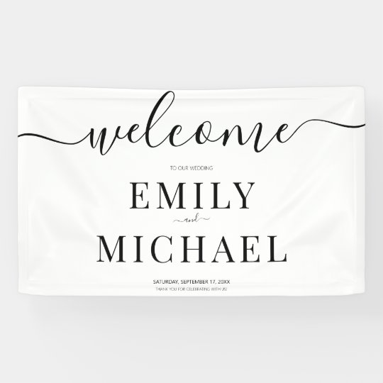 Modern Minimalist Simple Wedding Welcome Banner | Zazzle.com