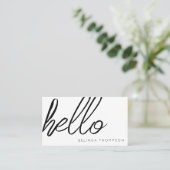 Modern Minimalist Simple White Hello QR Code Business Card | Zazzle