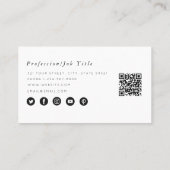 Modern Minimalist Simple White Hello QR Code Business Card | Zazzle