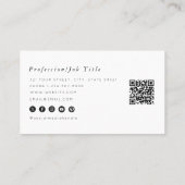 Modern Minimalist Simple White Hello QR Code Business Card | Zazzle
