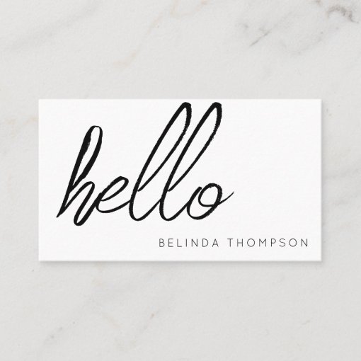 Modern Minimalist Simple White Hello QR Code Business Card | Zazzle