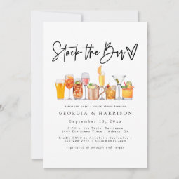 Modern Minimalist Stock The Bar Shower Invitation | Zazzle